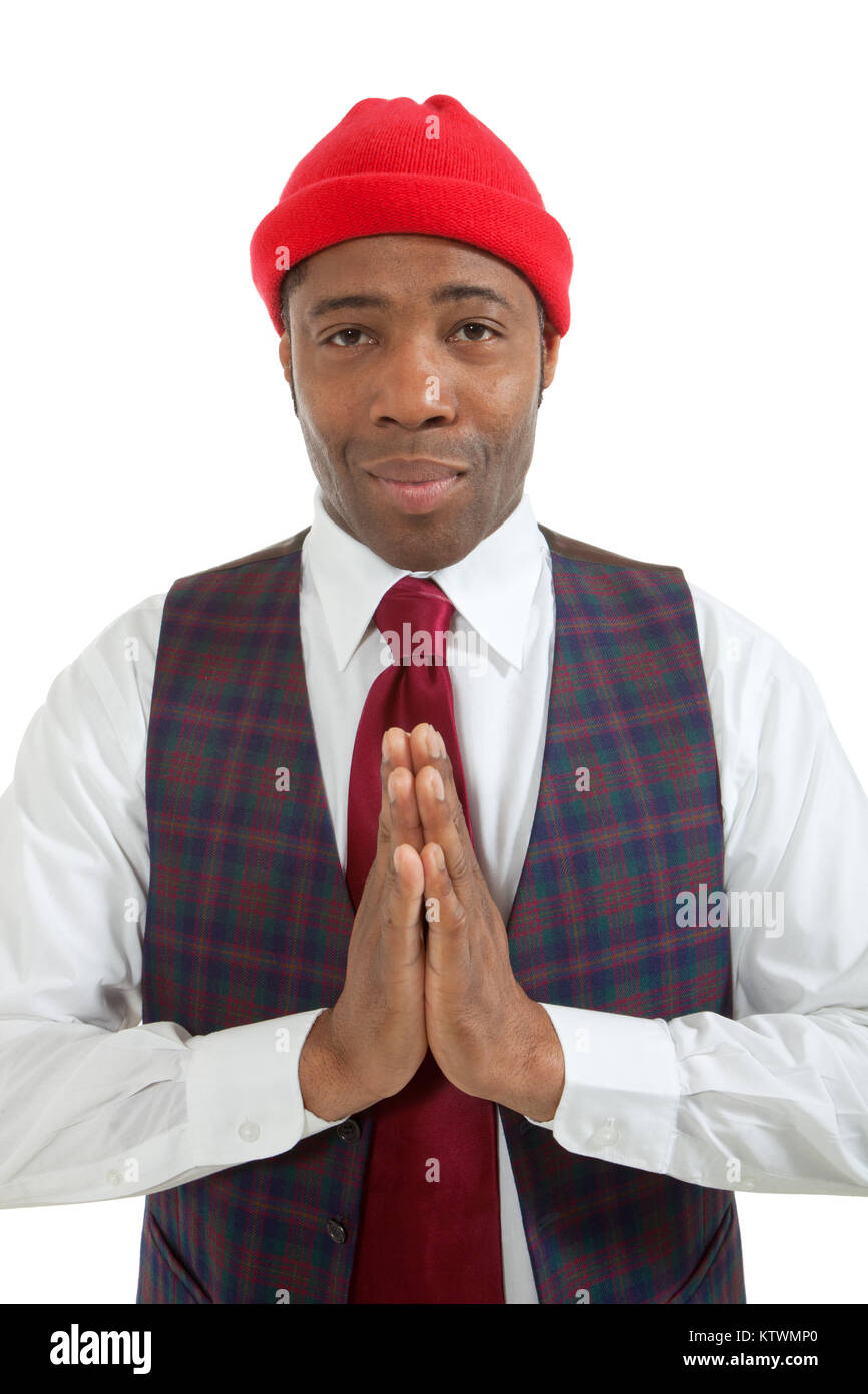 Portrait of African man with red cap Stock Photo - Alamy