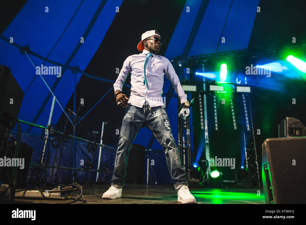 The American rapper Denis Deft performs a live concert as co-rapper for ...