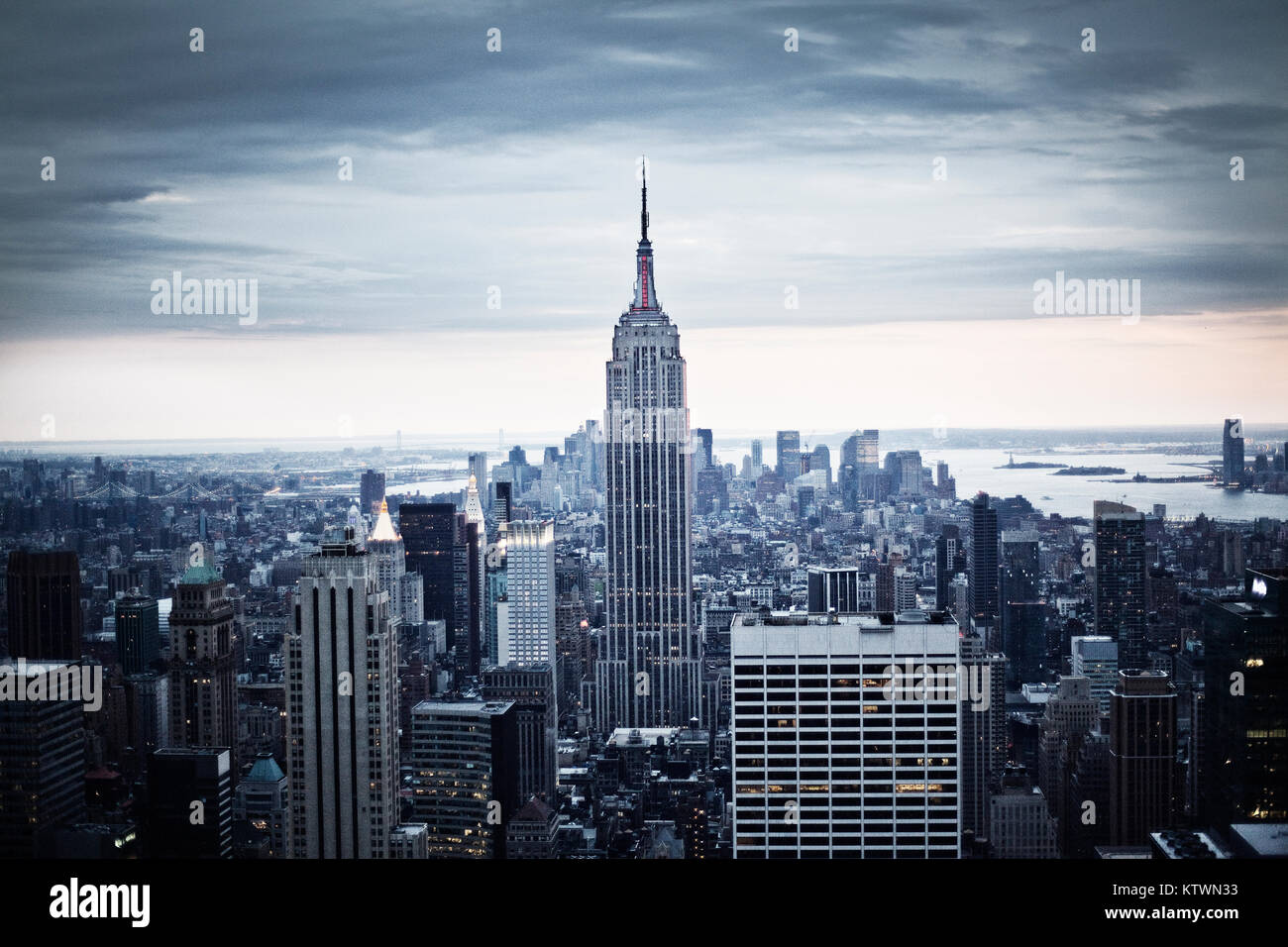 The famous skyscraper and building Empire State Building in New York ...