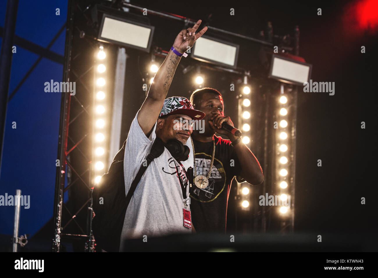 The American rapper Jay Electronica (R) performs a live concert at the ...