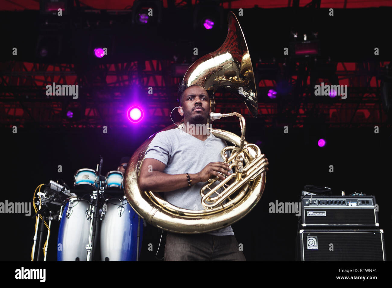 The American hip hop, rap and soul band The Roots performs a live ...