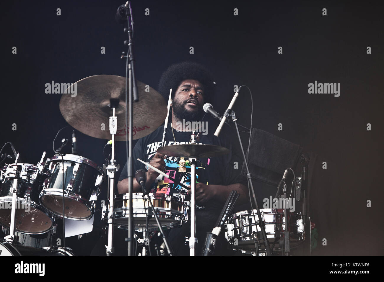 The American hip hop, rap and soul band The Roots performs a live ...