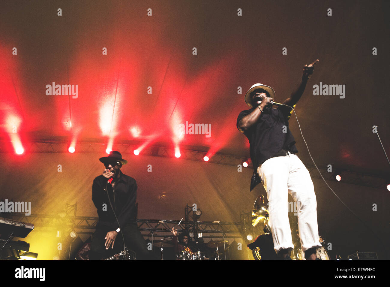 The American hip hop, rap and soul band The Roots performs a live ...