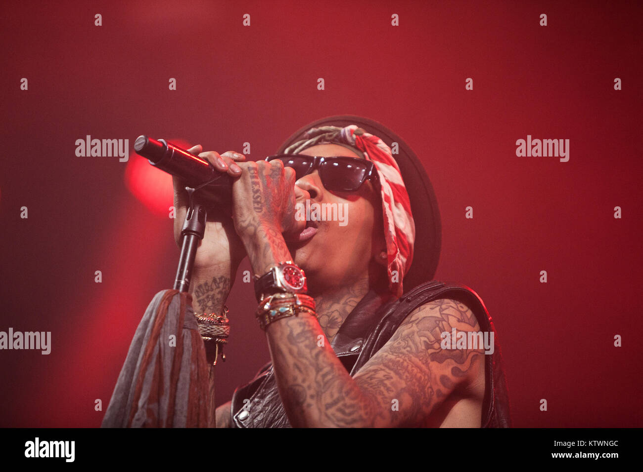 The American rapper and singer-songwriter Wiz Khalifa pictured live on ...