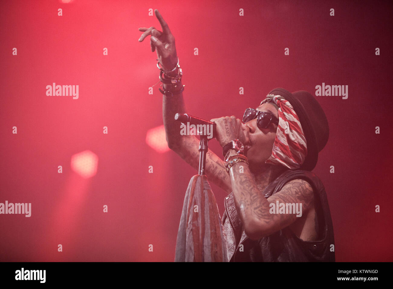 The American rapper and singer-songwriter Wiz Khalifa pictured live on ...
