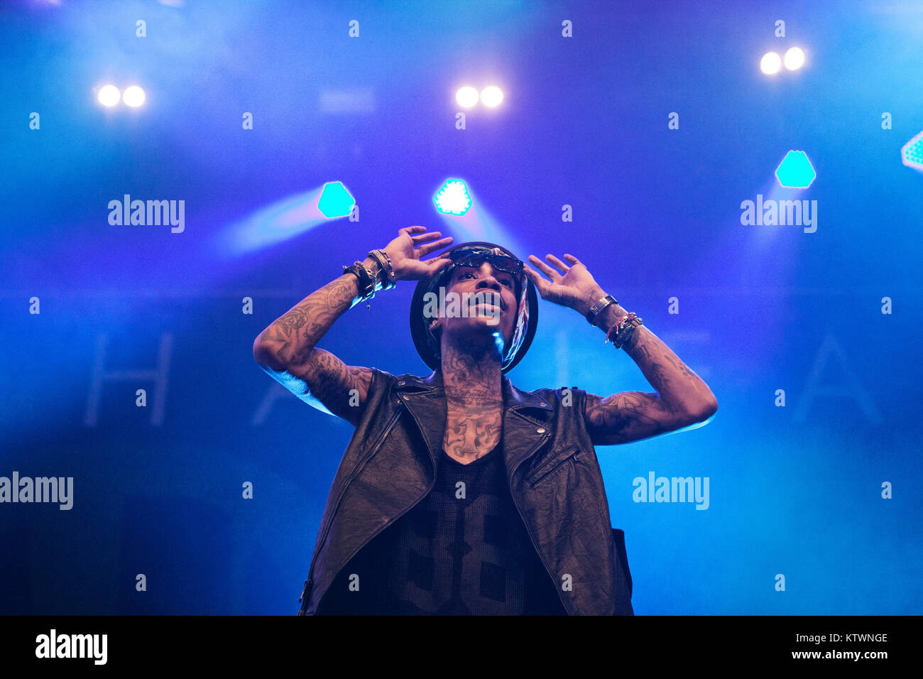 The American rapper and singer-songwriter Wiz Khalifa pictured live on ...
