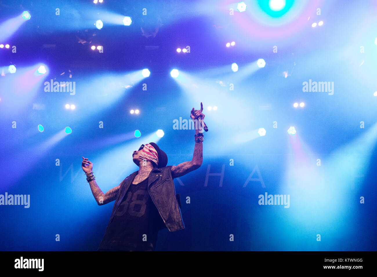 The American rapper and singer-songwriter Wiz Khalifa pictured live on ...