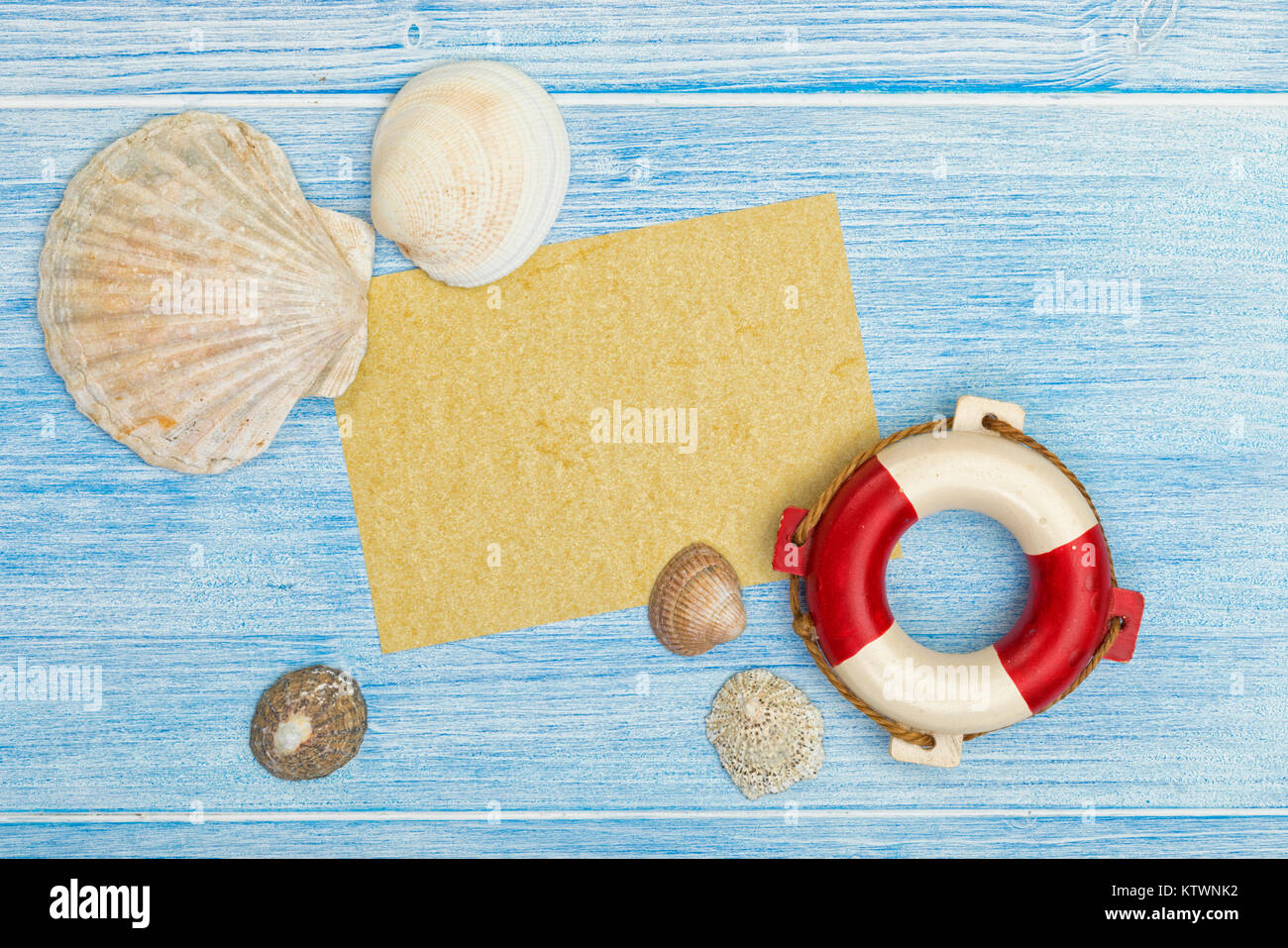 Maritime background with copy space on postcard, surrounded by sea ...