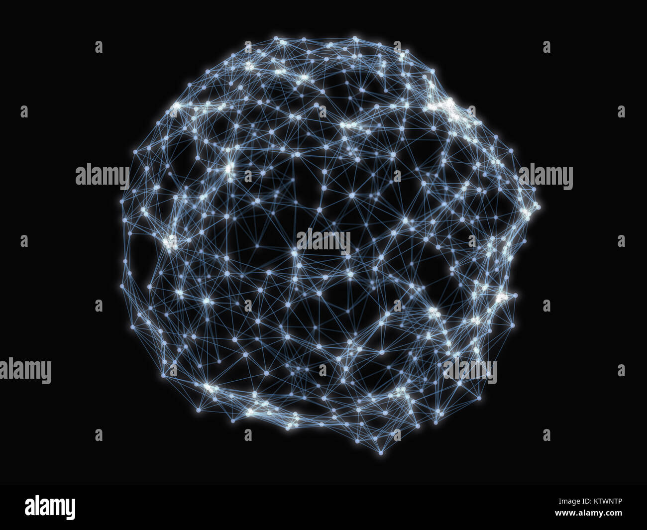Illuminated sphere of glowing particles Stock Photo - Alamy