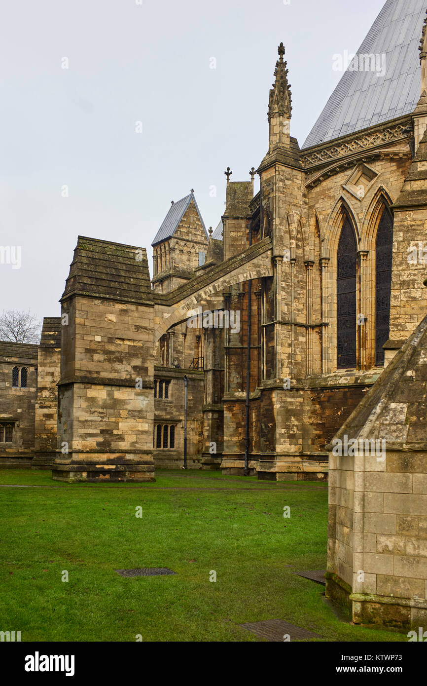 Flying butress on the chaper house of Lincoln cathedral Stock Photo - Alamy