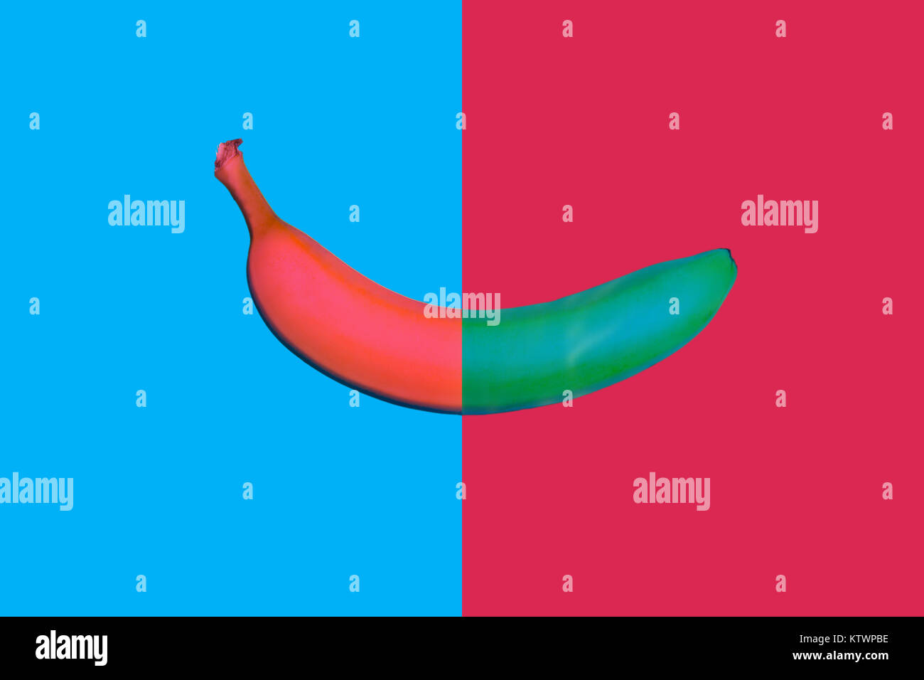 Abstract flat style of two colored banana Stock Photo - Alamy