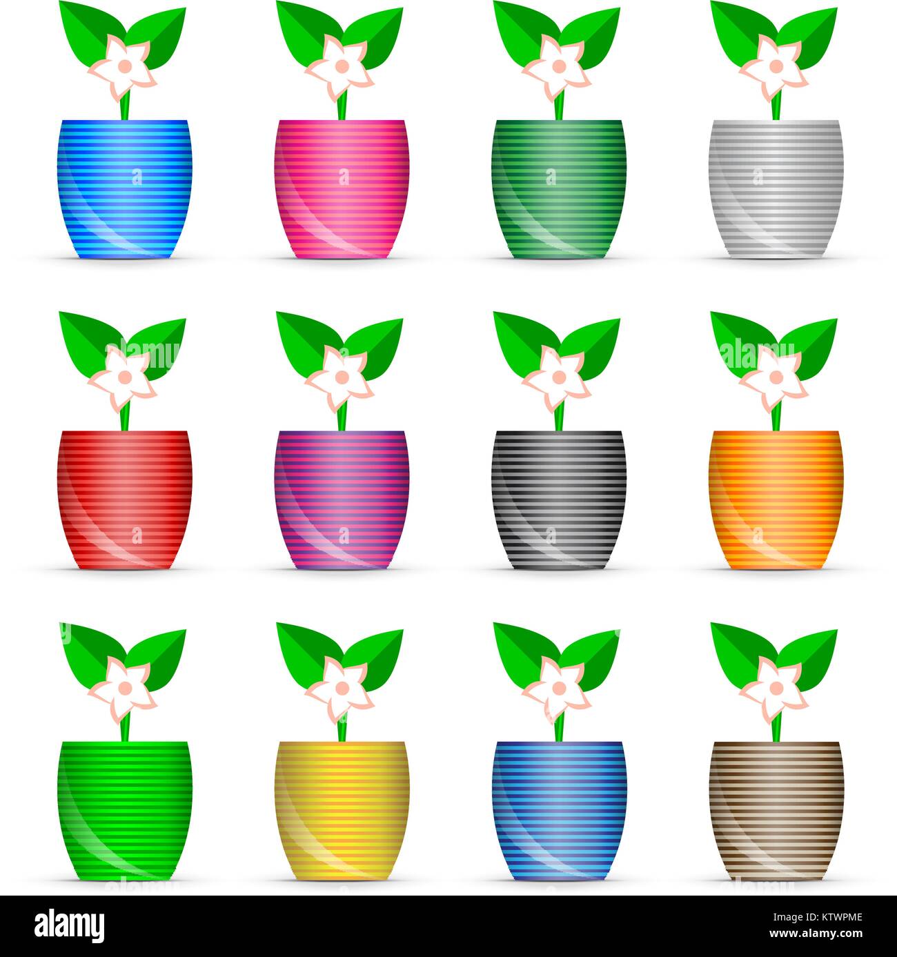 Realistic 3d flower pot Stock Vector Images - Alamy
