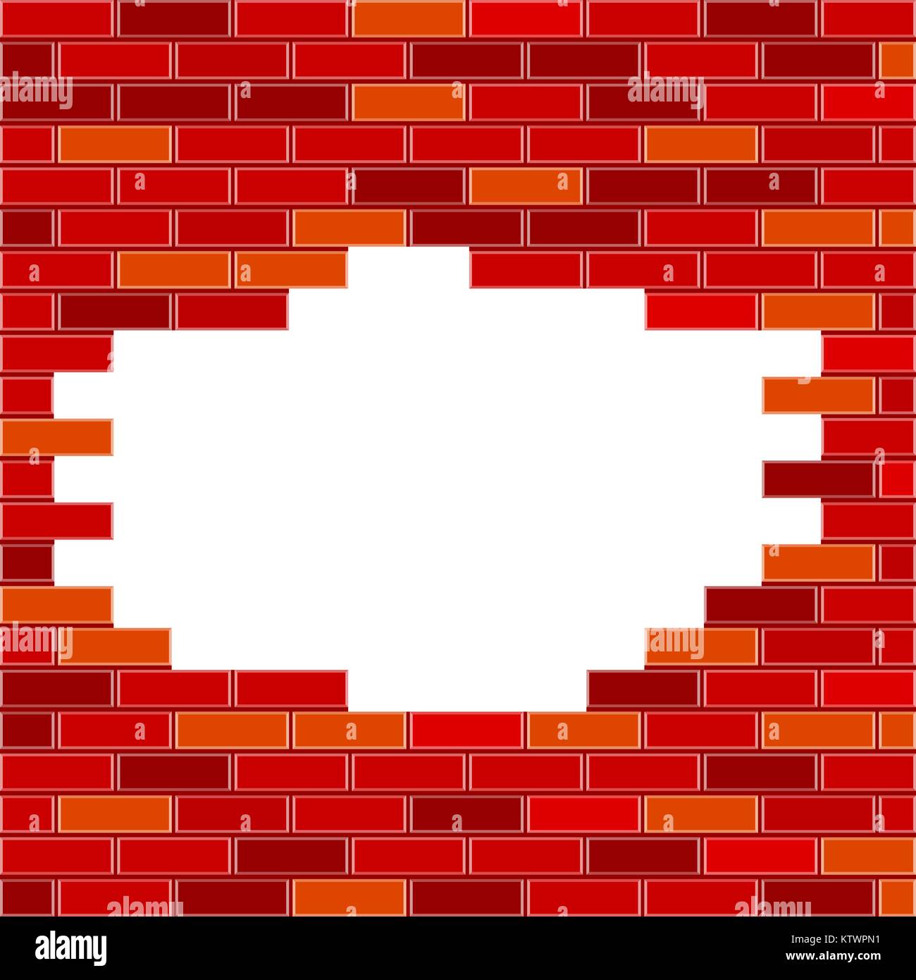 Vector Brick Wall with Hole and Sample Text - Red Stock Vector Image ...