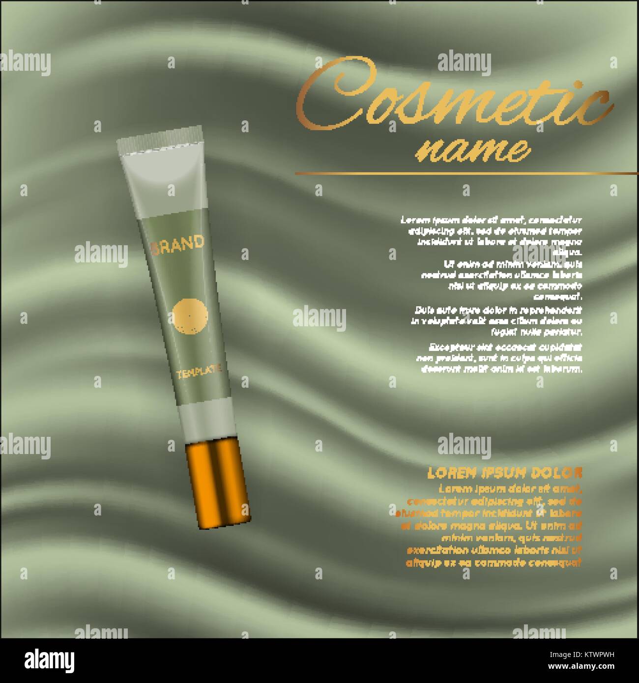 Vector 3D cosmetic illustration on a soft silk background. Beauty ...