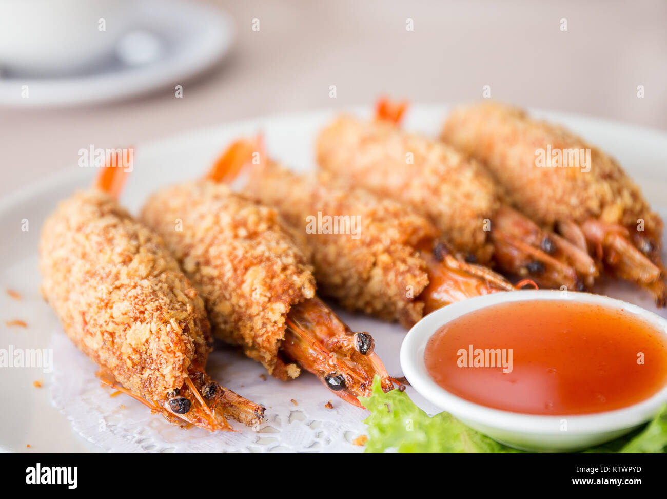 Fried shrimp, Tod man kung, is very delicious and famous Thai food ...