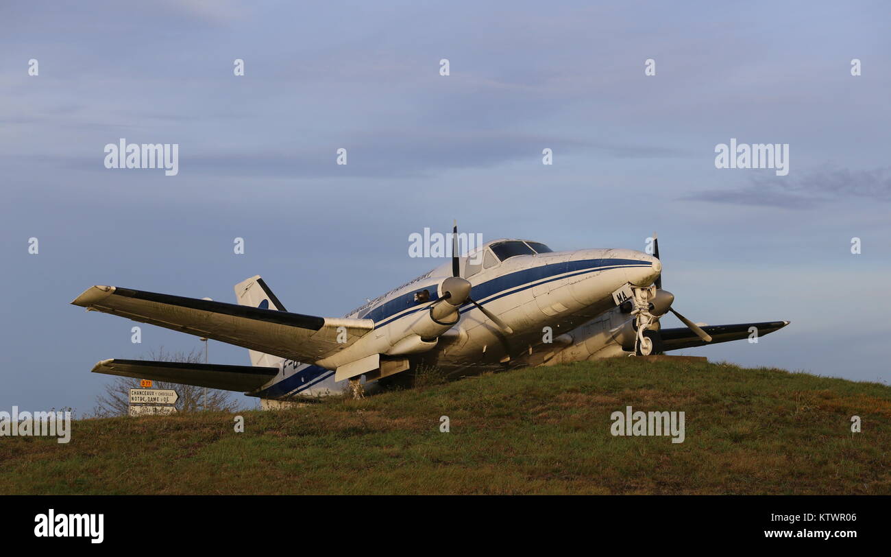 Plane on roundabout near Tours Airport France December 2017 Stock Photo ...