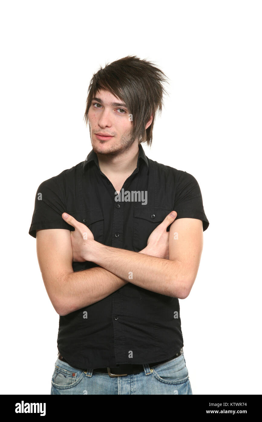 young man photo studio portrait, white background Stock Photo - Alamy