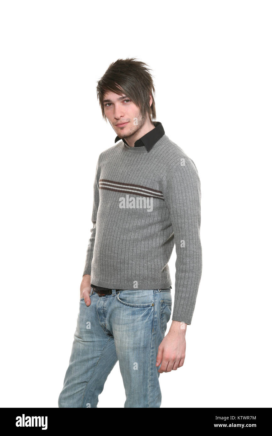 young man photo studio portrait, white background Stock Photo - Alamy