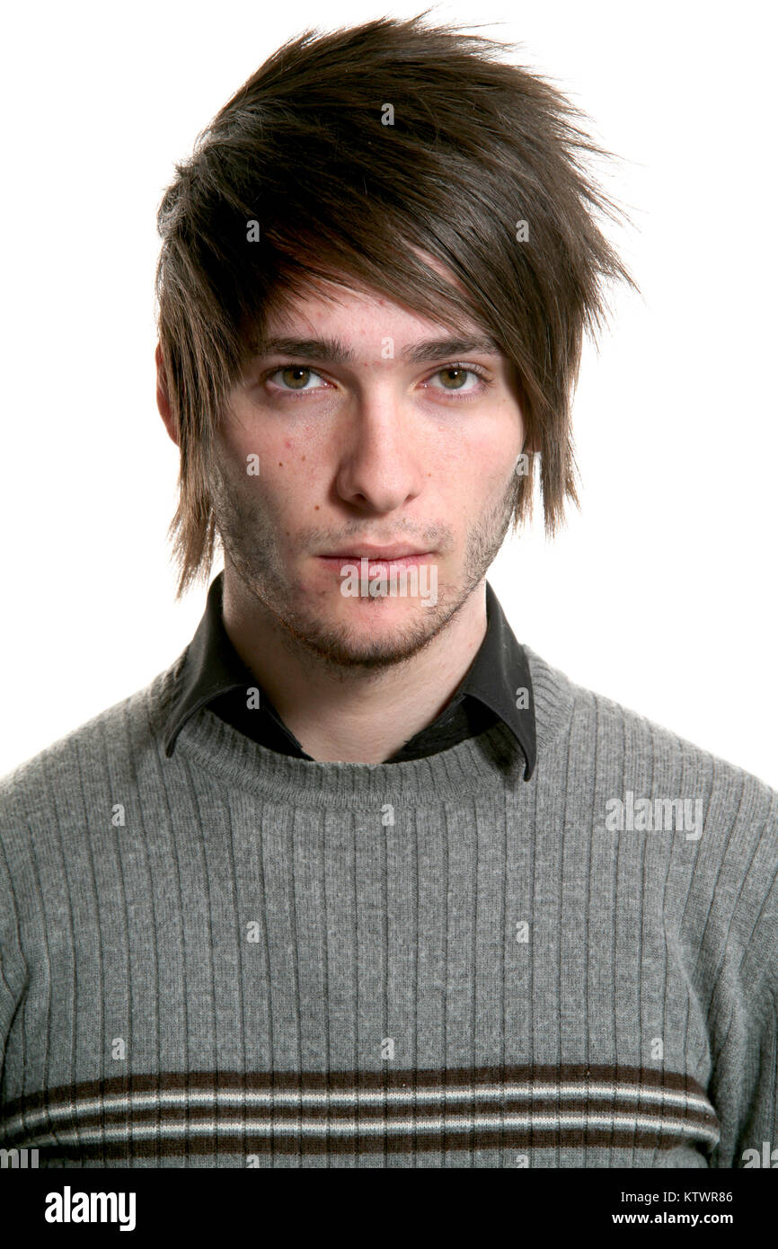 young man photo studio portrait, white background Stock Photo - Alamy