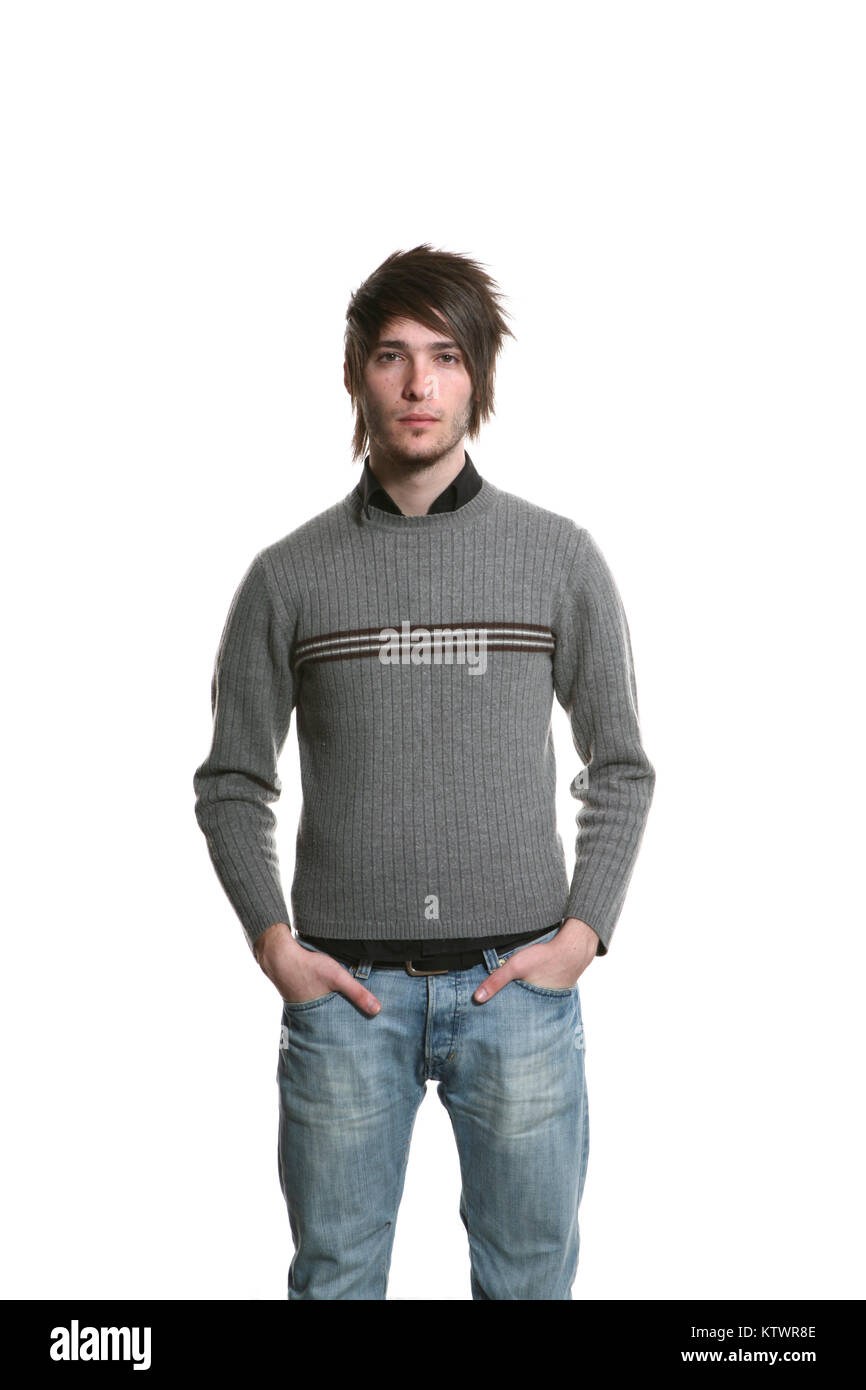 young man photo studio portrait, white background Stock Photo - Alamy