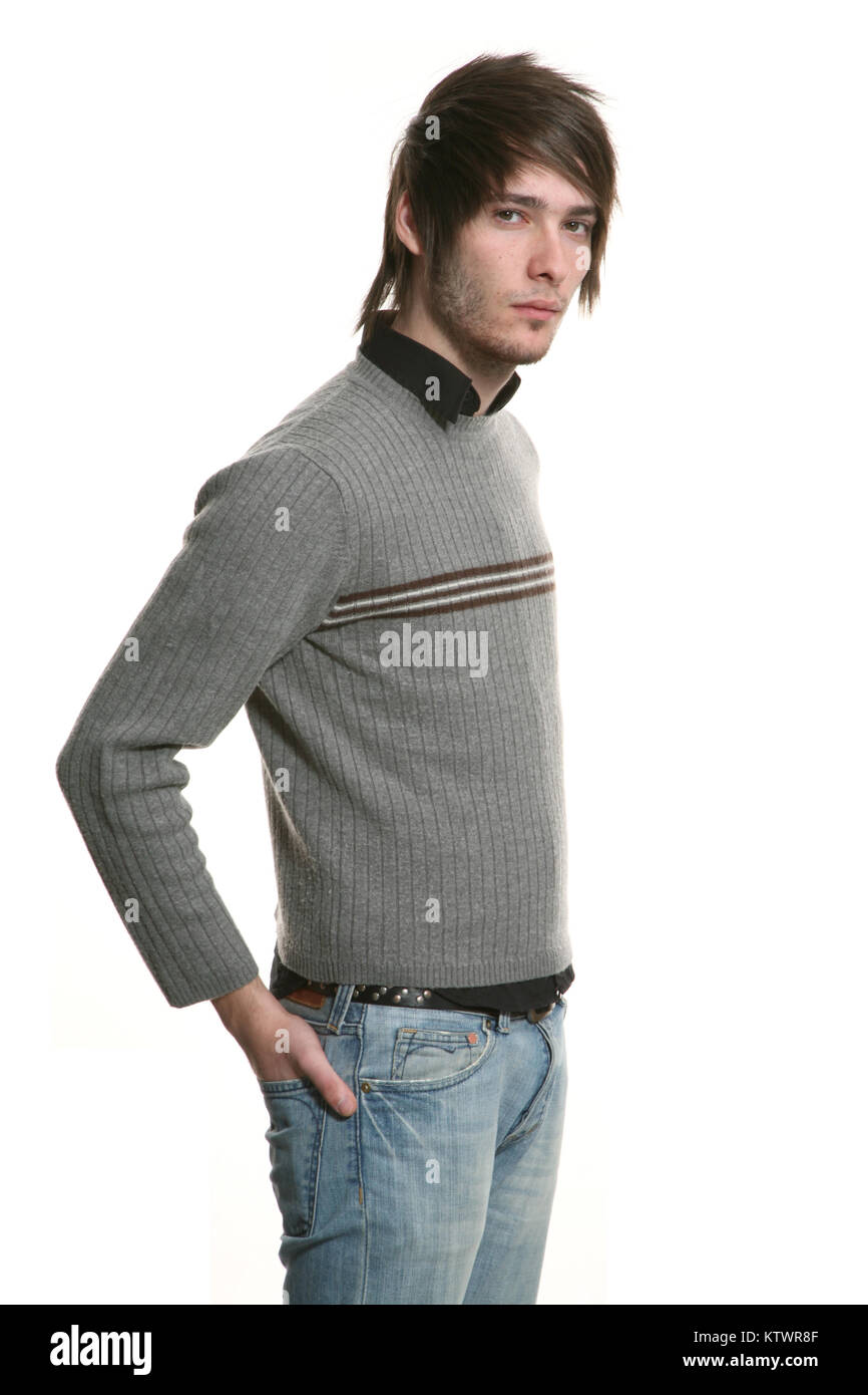 young man photo studio portrait, white background Stock Photo - Alamy