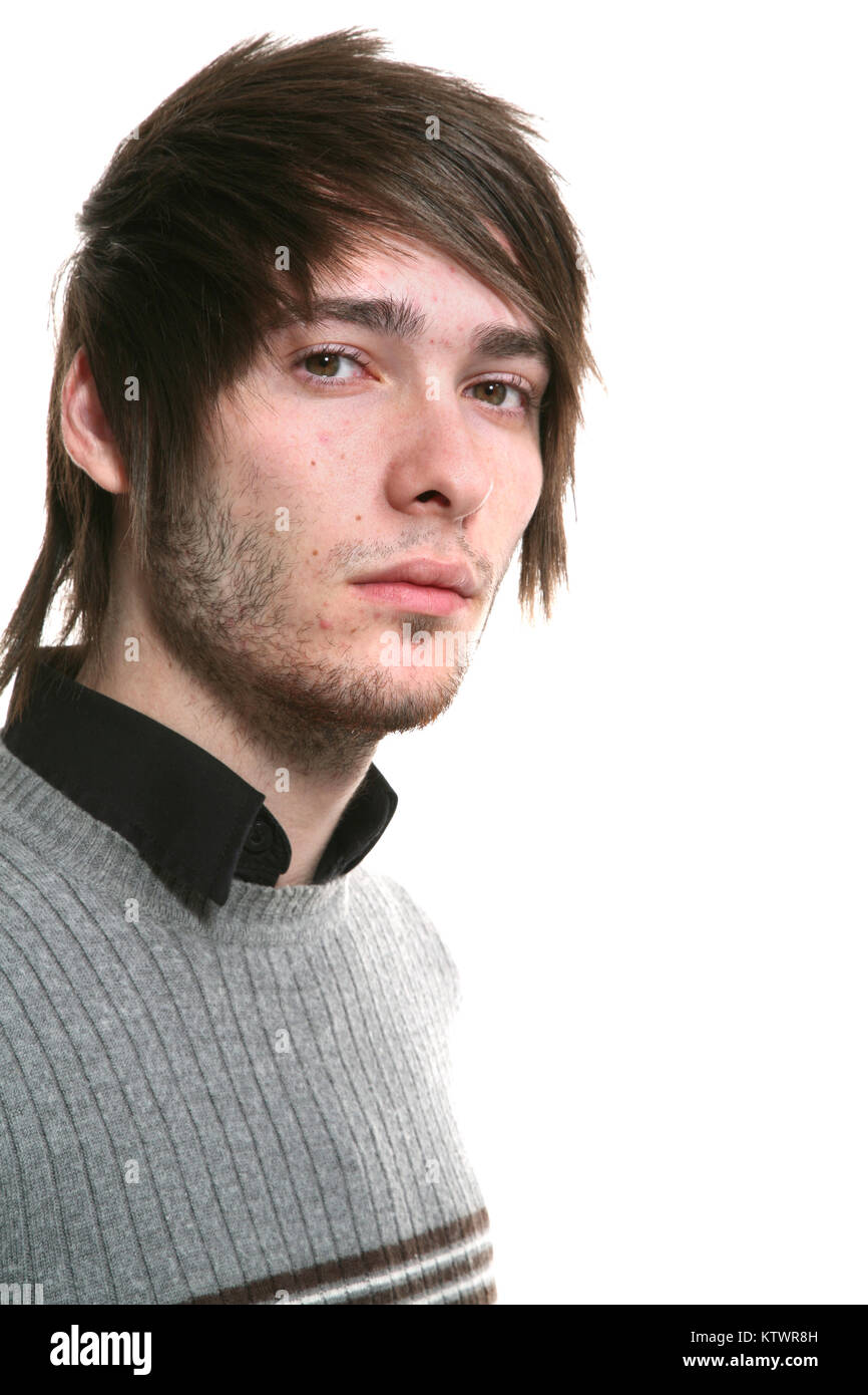 young man photo studio portrait, white background Stock Photo - Alamy