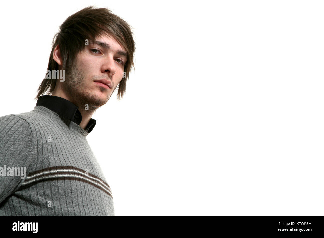 young man photo studio portrait, white background Stock Photo - Alamy