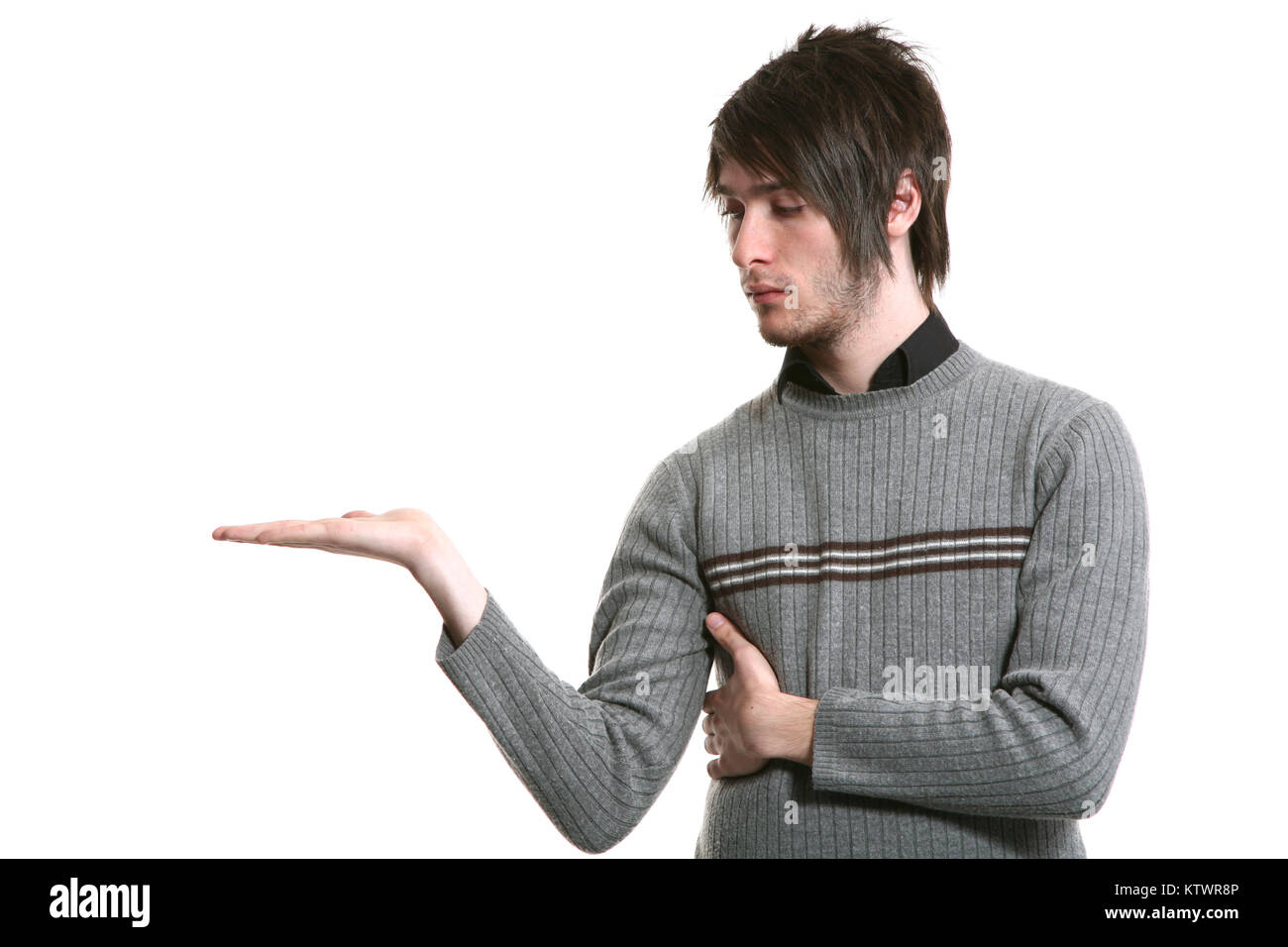 young man photo studio portrait, white background Stock Photo - Alamy