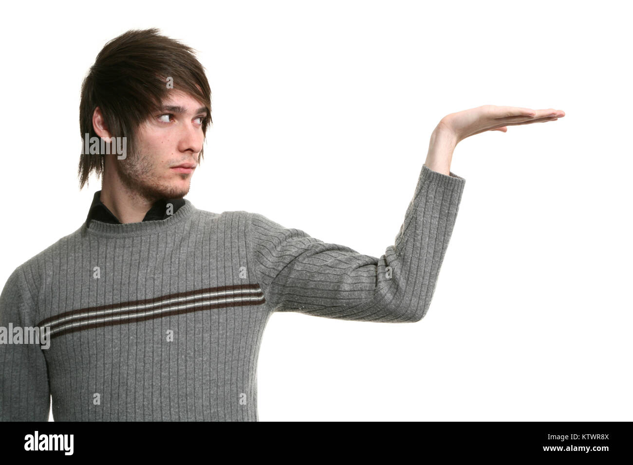 young man photo studio portrait, white background Stock Photo - Alamy