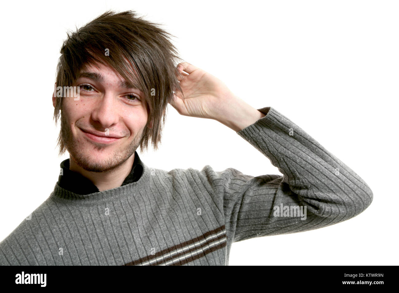young man photo studio portrait, white background Stock Photo - Alamy