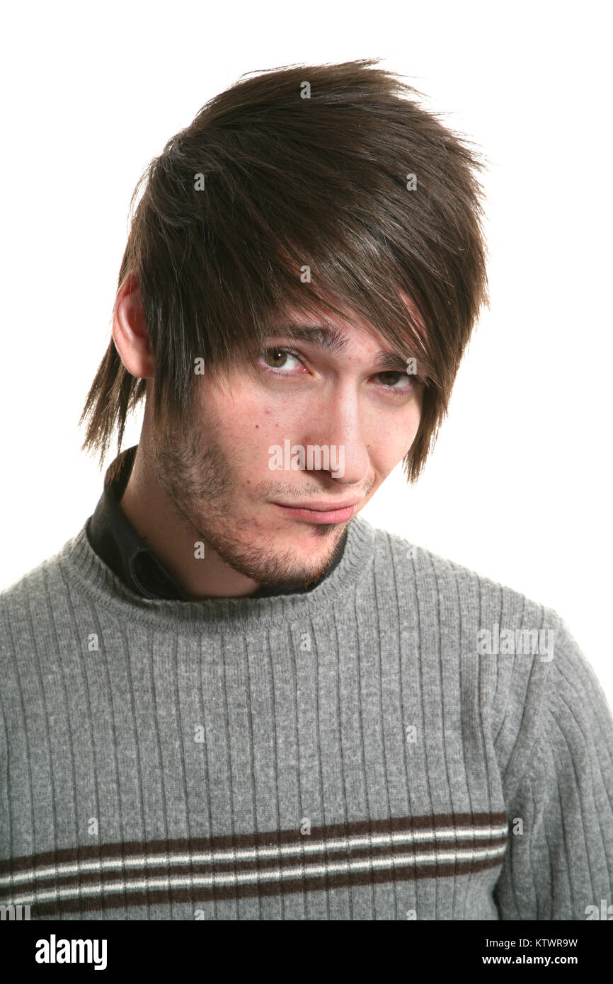 young man photo studio portrait, white background Stock Photo - Alamy