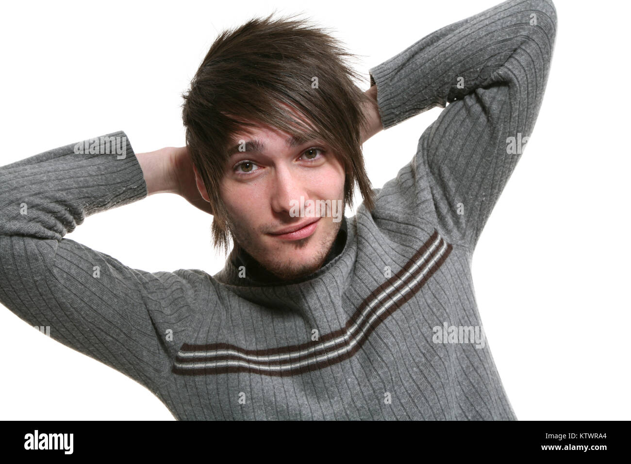 young man photo studio portrait, white background Stock Photo - Alamy