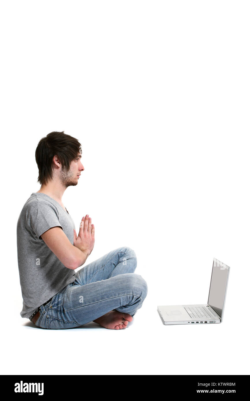 young man photo studio portrait, white background Stock Photo - Alamy