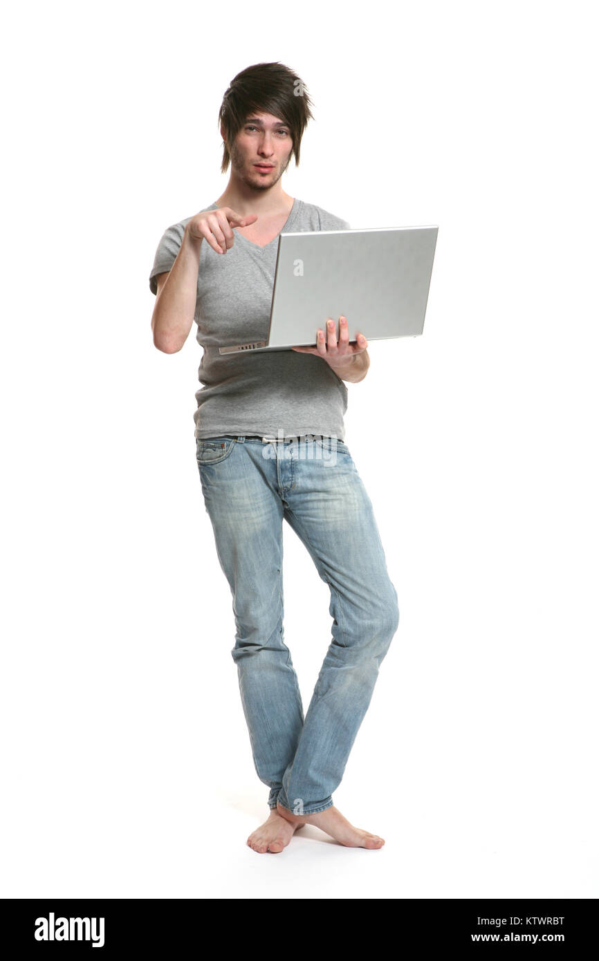 young man photo studio portrait, white background Stock Photo - Alamy