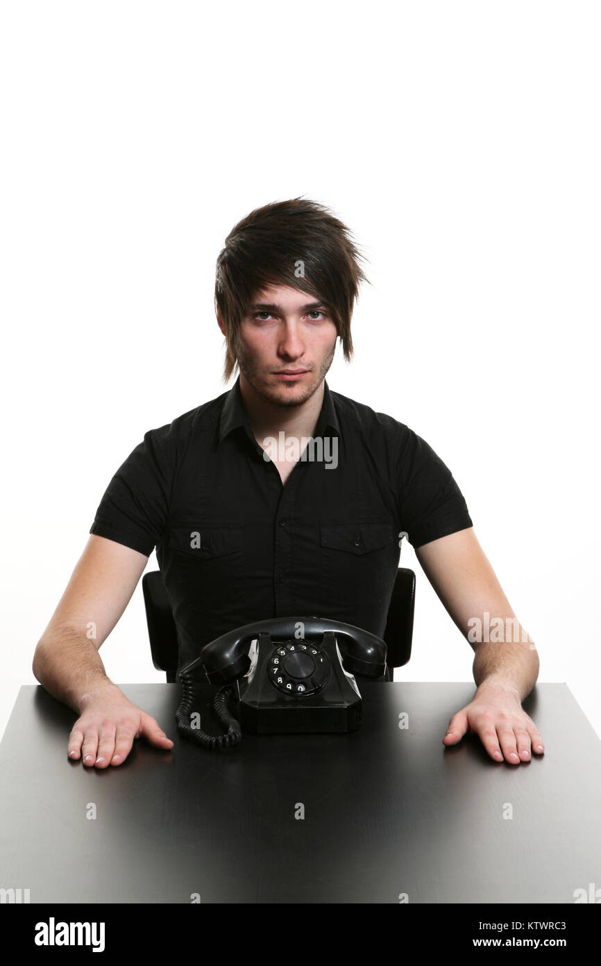 young man photo studio portrait, white background Stock Photo - Alamy
