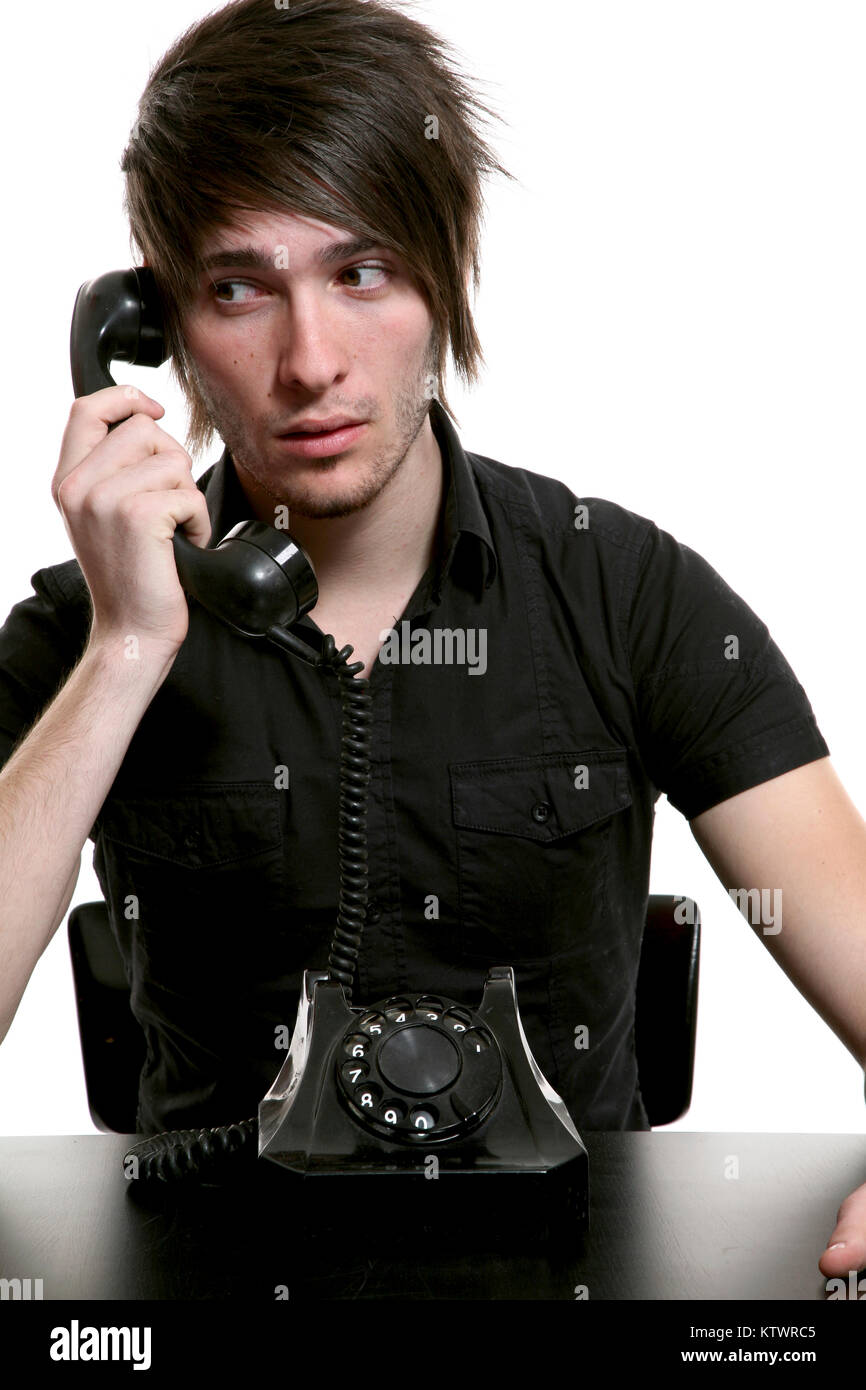 young man photo studio portrait, white background Stock Photo - Alamy