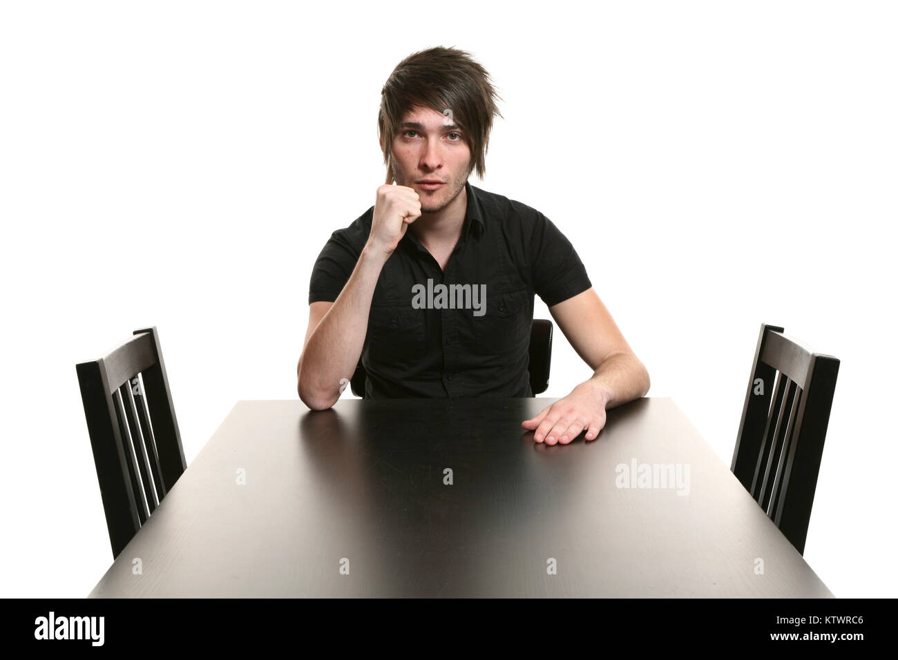 young man photo studio portrait, white background Stock Photo - Alamy