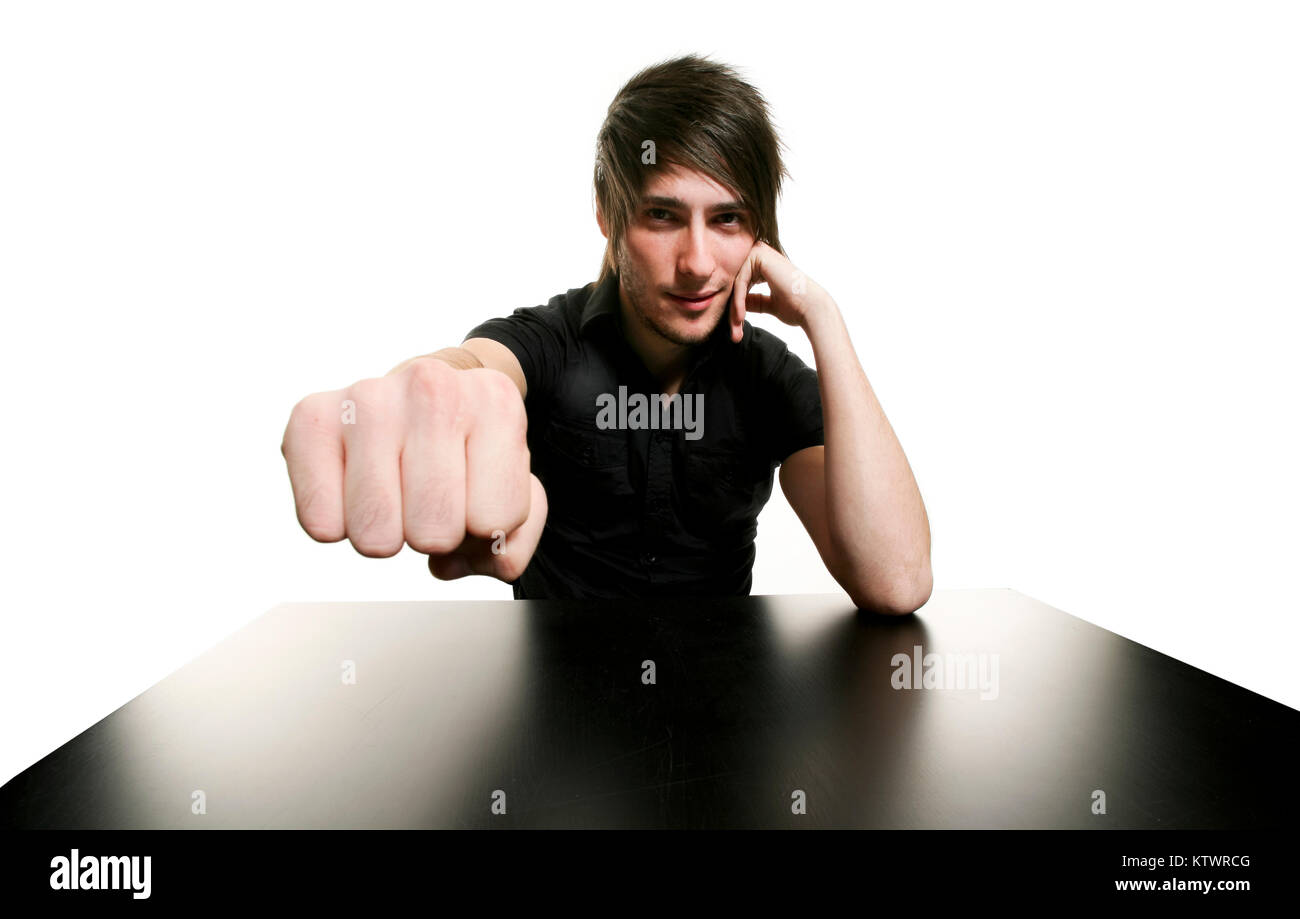 young man photo studio portrait, white background Stock Photo - Alamy