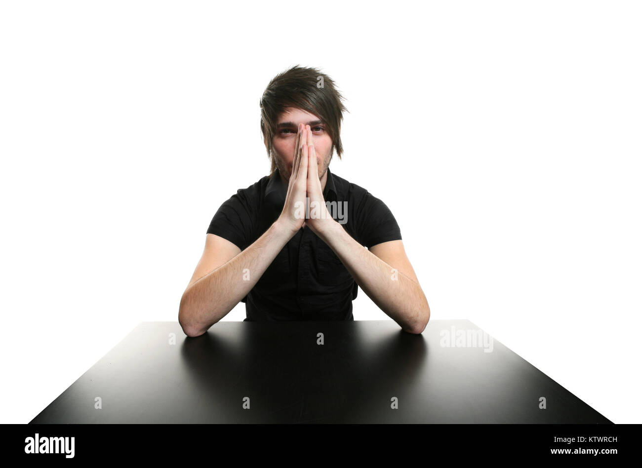 young man photo studio portrait, white background Stock Photo - Alamy