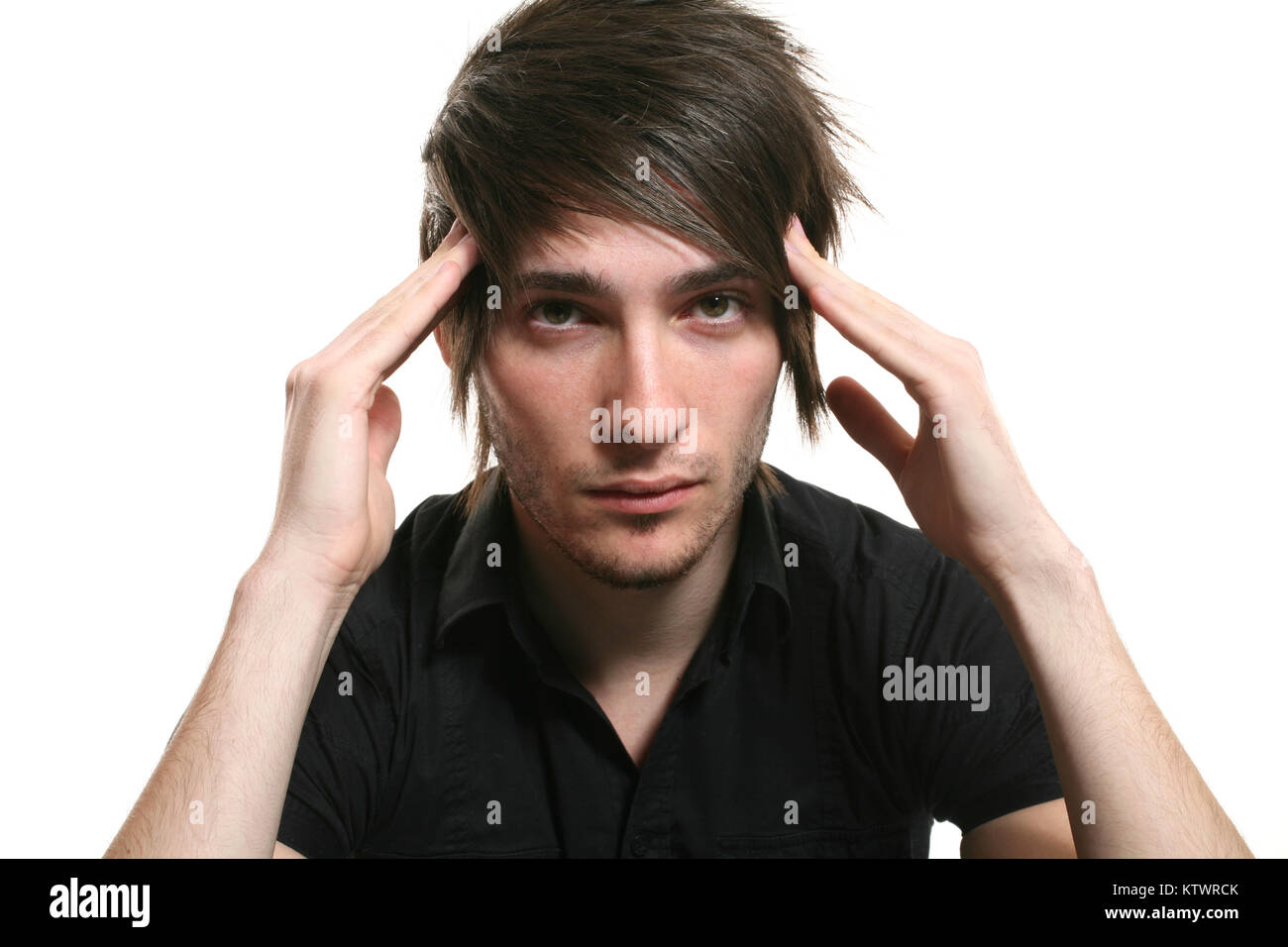 young man photo studio portrait, white background Stock Photo - Alamy