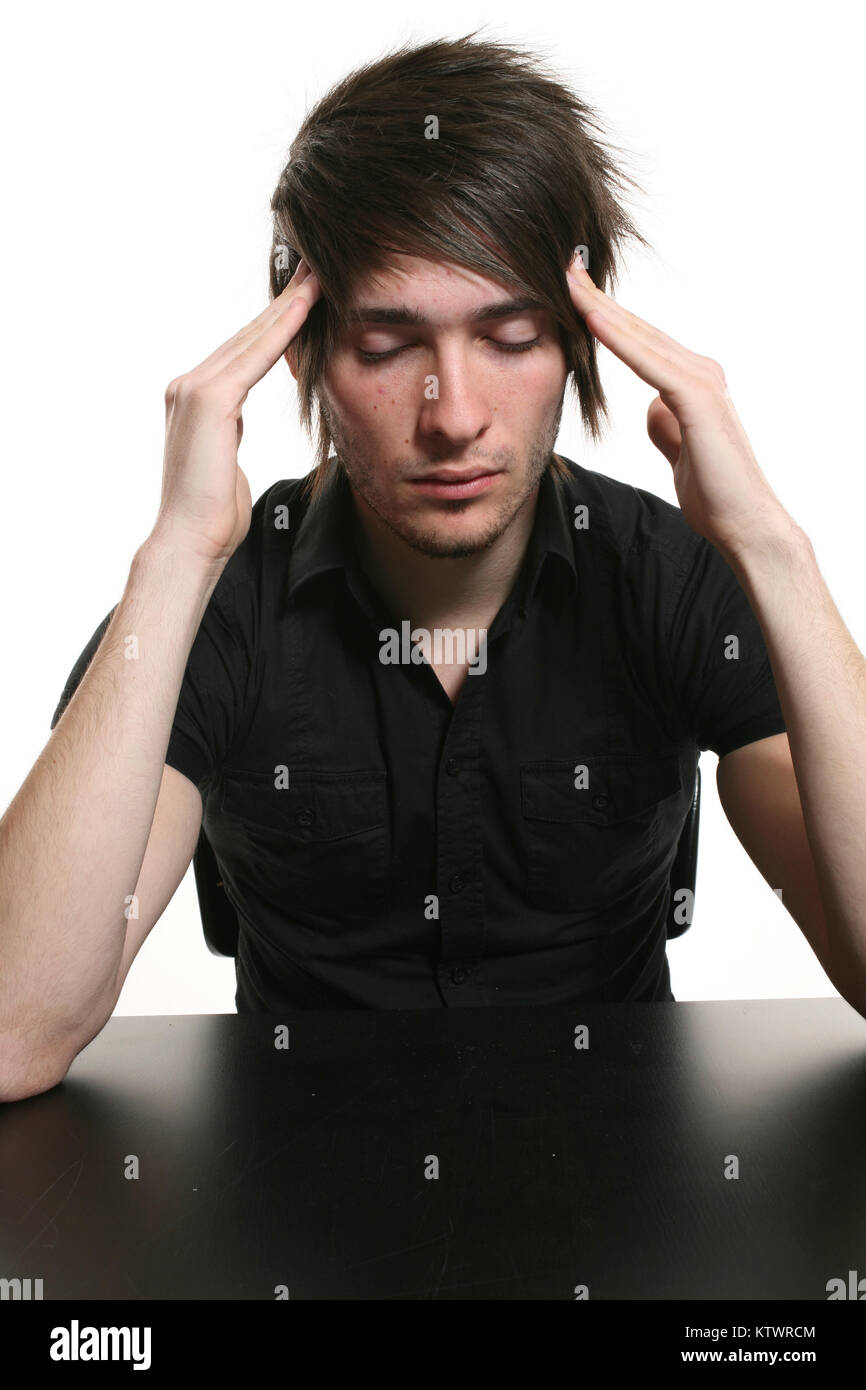 young man photo studio portrait, white background Stock Photo - Alamy