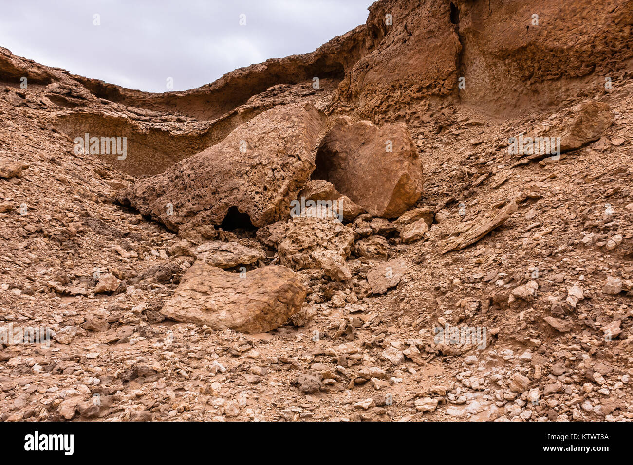 Typical limestone denudation in the desert near Riyadh, Saudi Arabia ...