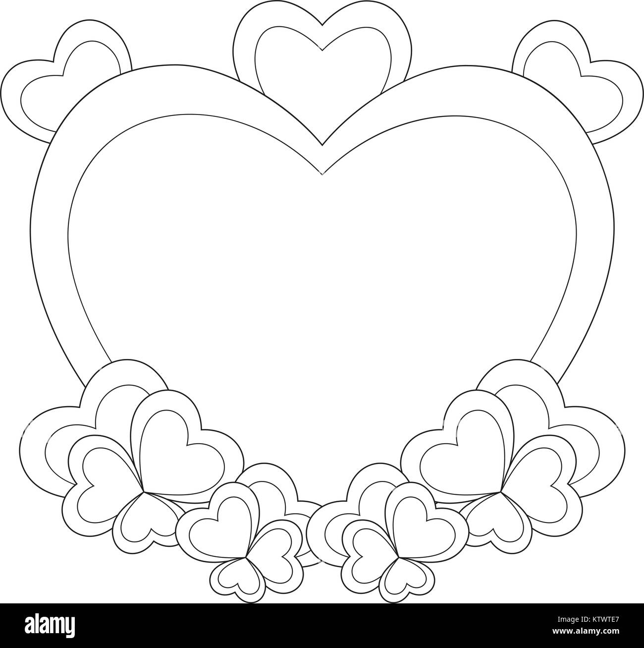 Heart frame coloring page Stock Vector Images - Alamy