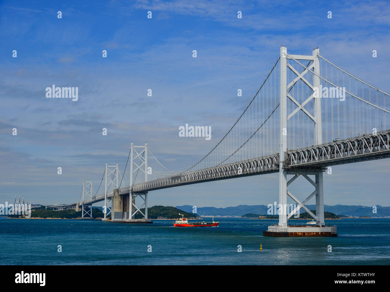 Okayama, Japan - Oct 5, 2017. Seto Ohashi Bridge at sunny day in ...