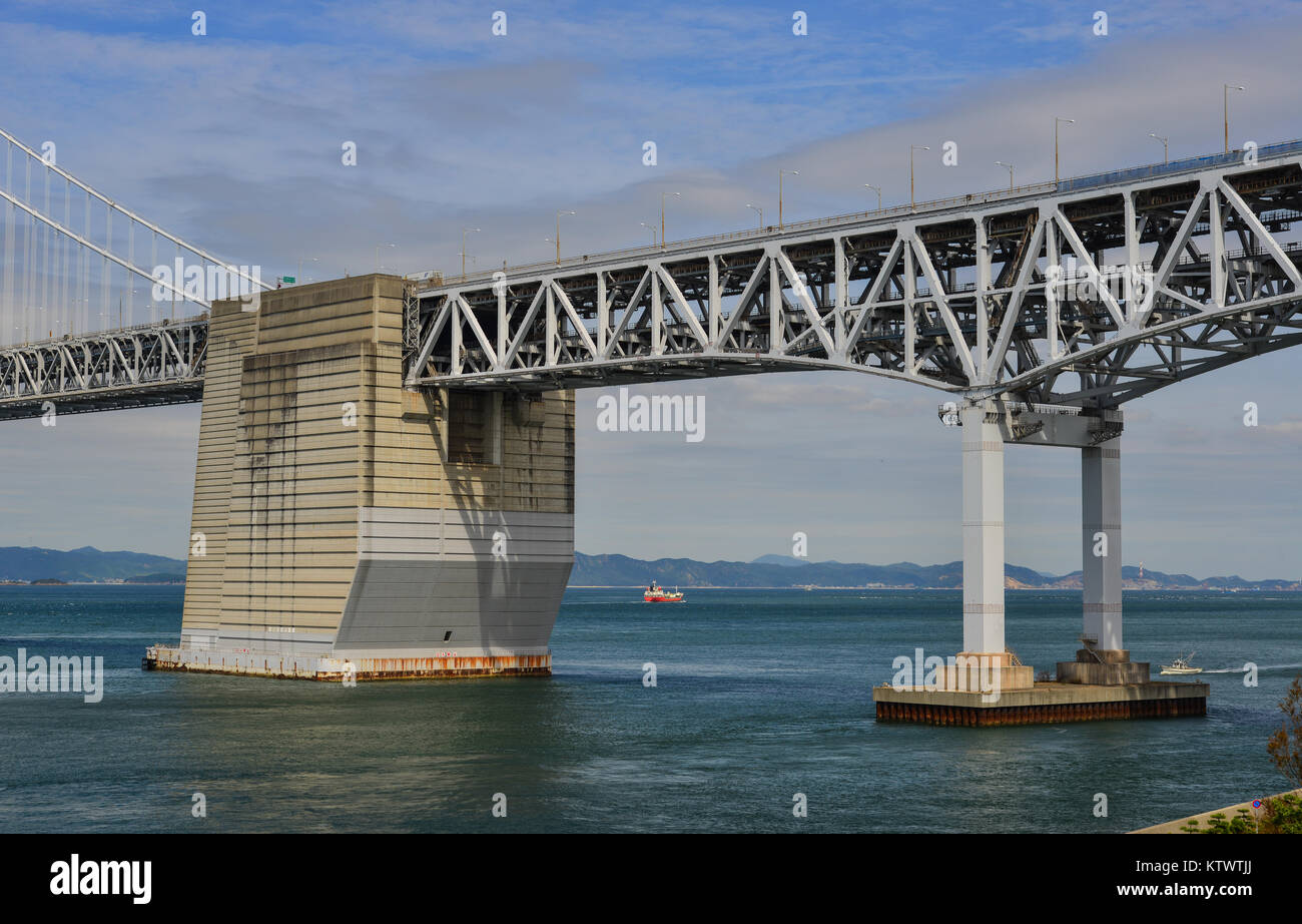 Okayama, Japan - Oct 5, 2017. View of Seto Ohashi Bridge in Okayama ...