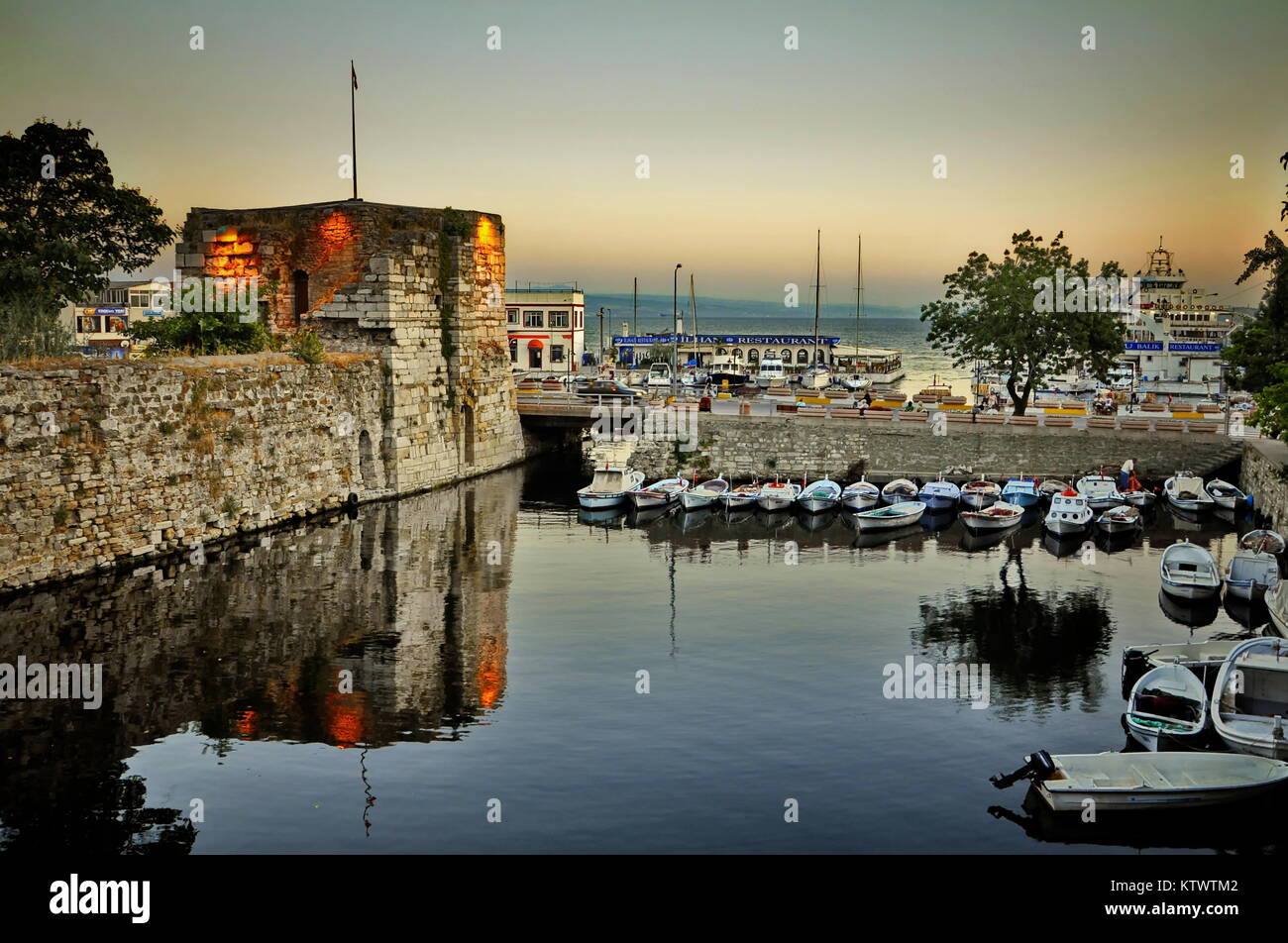 Gelibolu, old city Turkey cityscape landscape at sunset Stock Photo - Alamy