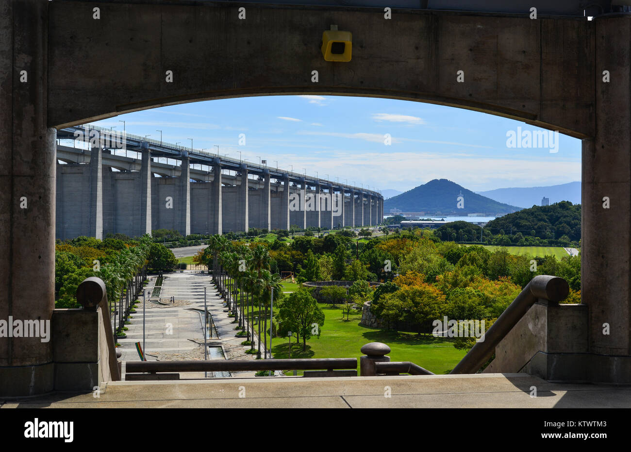 Okayama, Japan - Oct 5, 2017. View of Seto Ohashi Bridge in Okayama ...