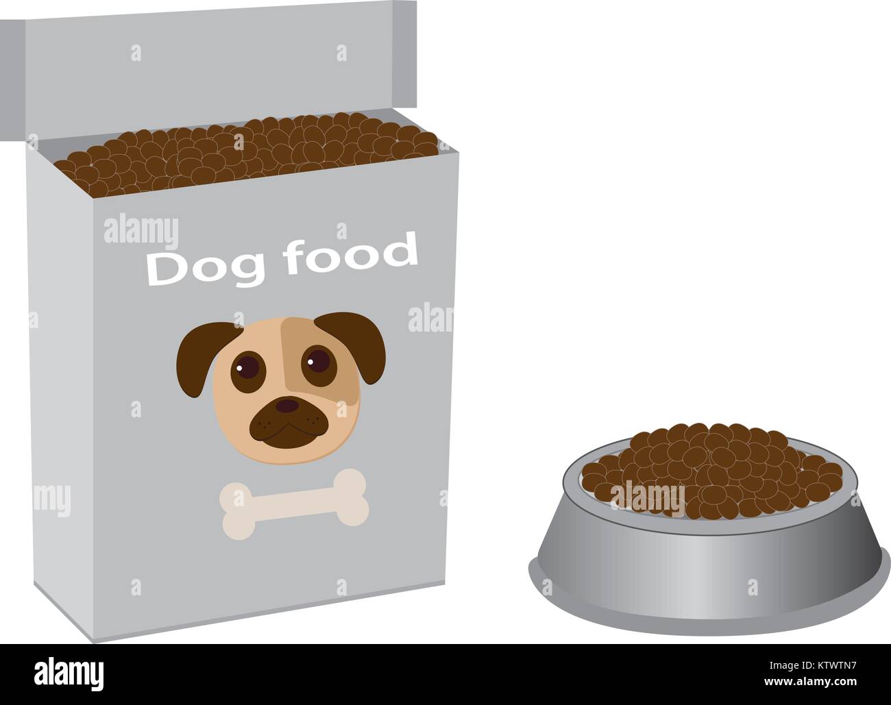Dry dog food in Stock Vector Images - Alamy