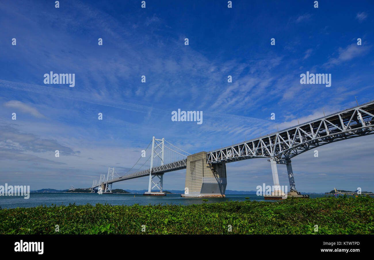 Okayama, Japan - Oct 5, 2017. View of Great Seto Bridge in Okayama ...