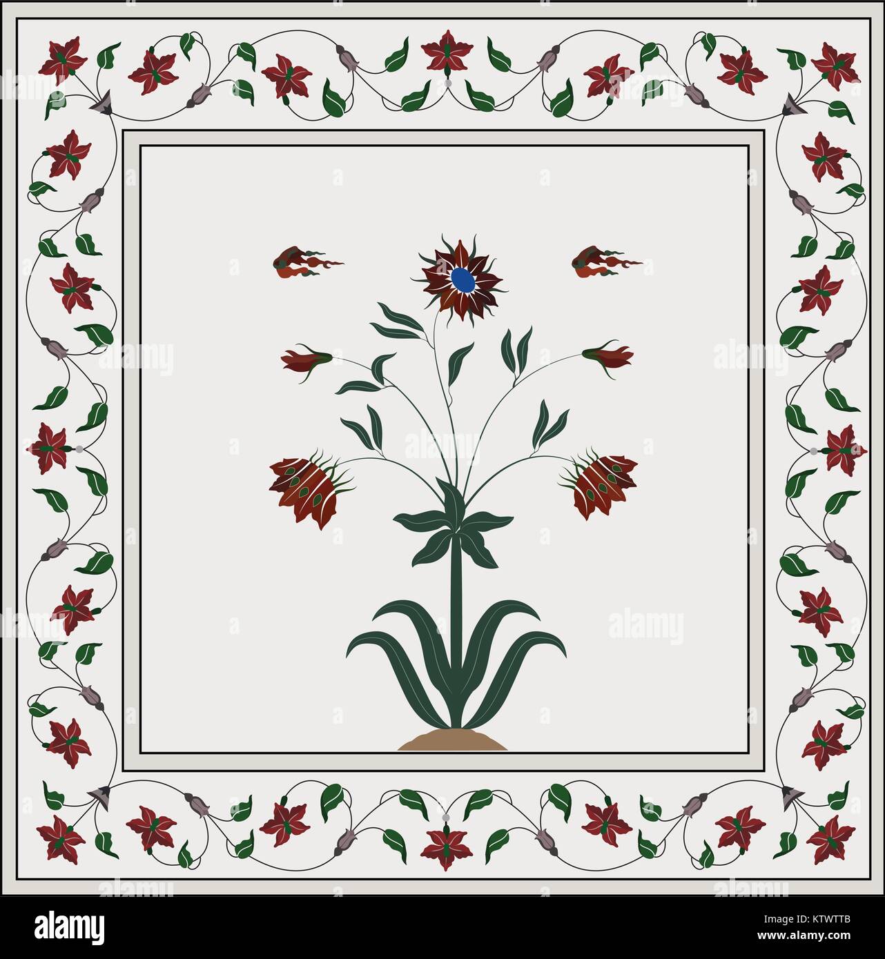 Marble inlay work Stock Vector Images - Alamy
